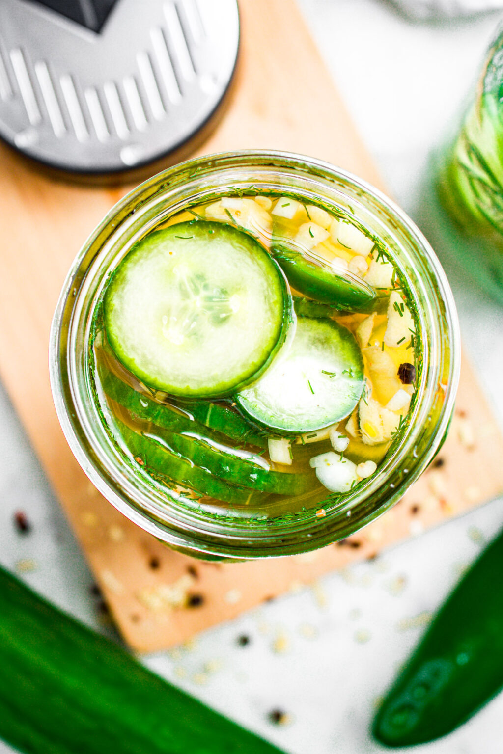 Spicy Maple Bourbon Refrigerator Pickles - chips or spears
