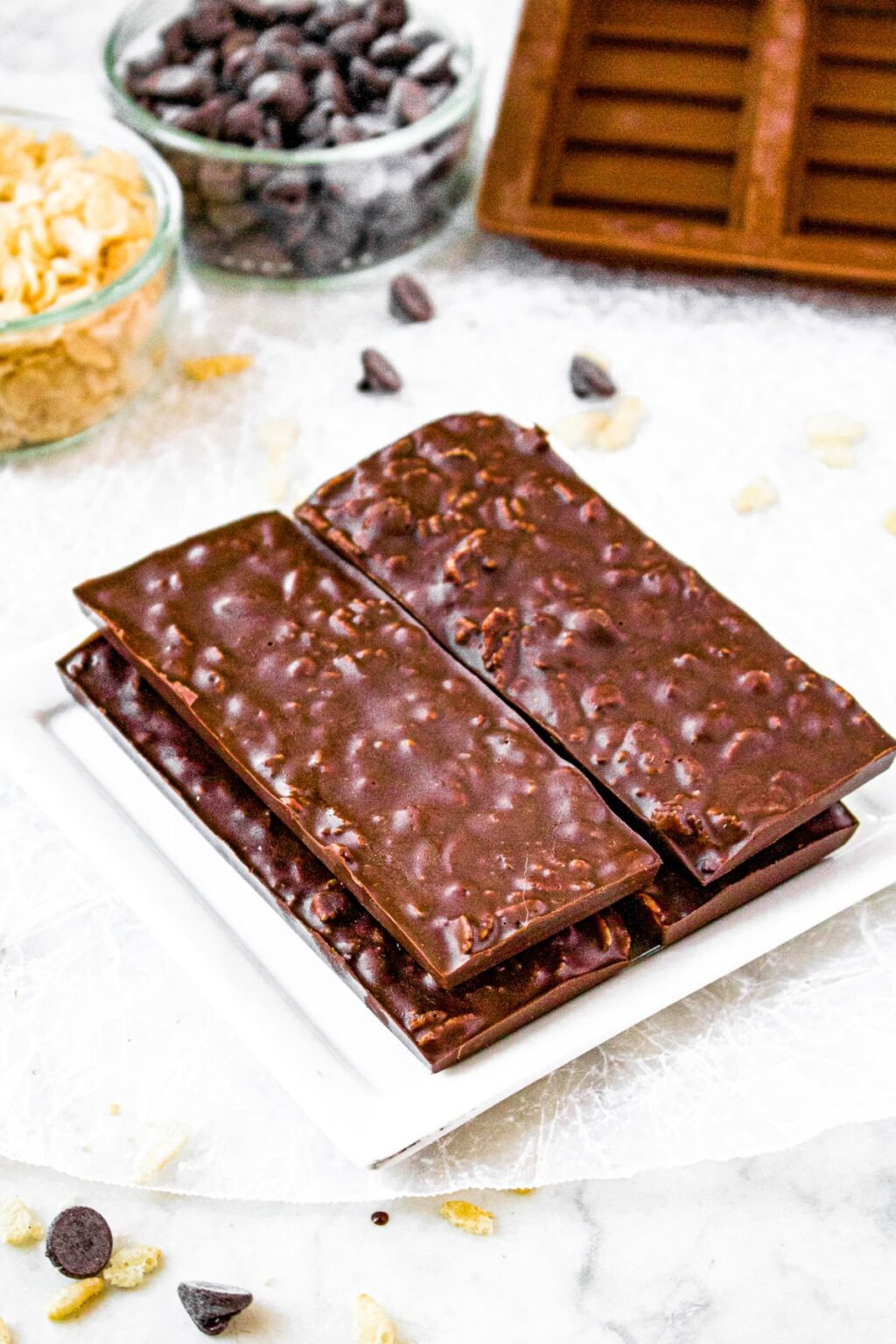 3-Ingredient Homemade Vegan Crunch Bars Recipe - dairy-free!