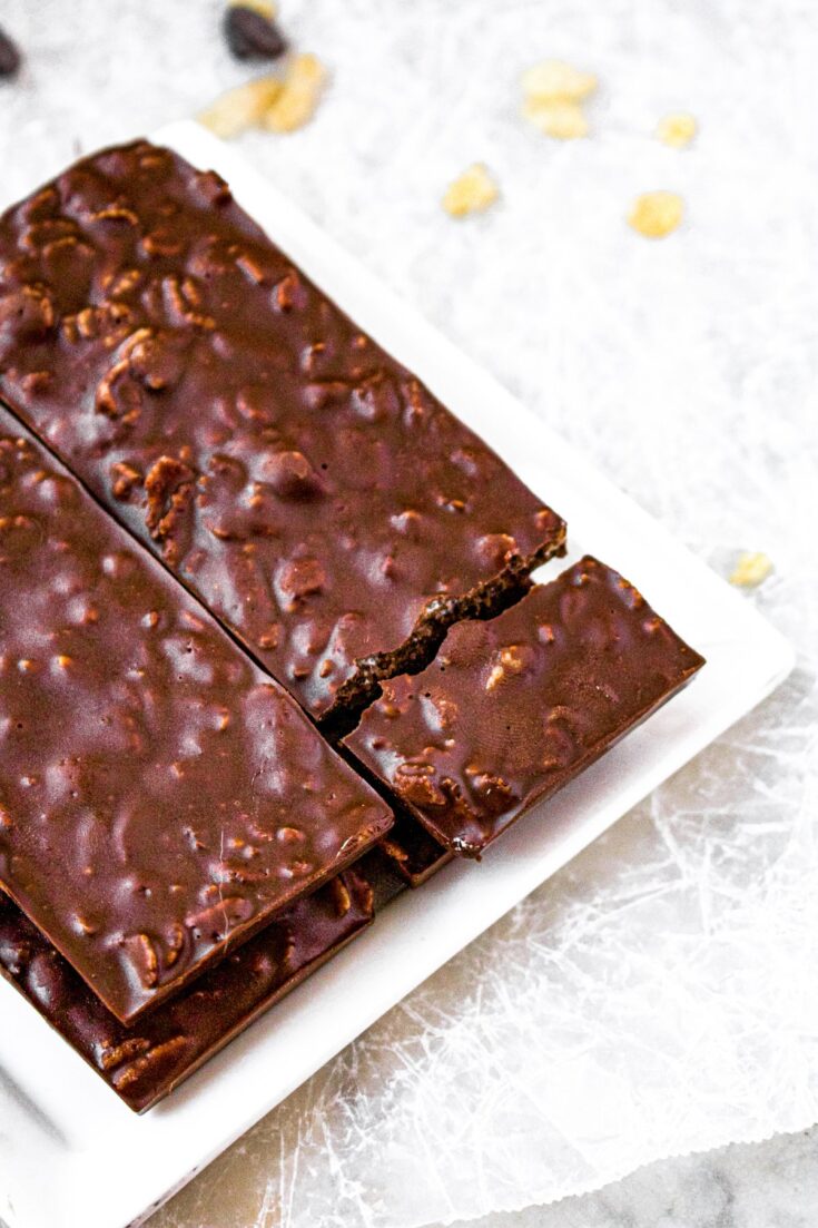 3-Ingredient Homemade Vegan Crunch Bars Recipe - dairy-free!