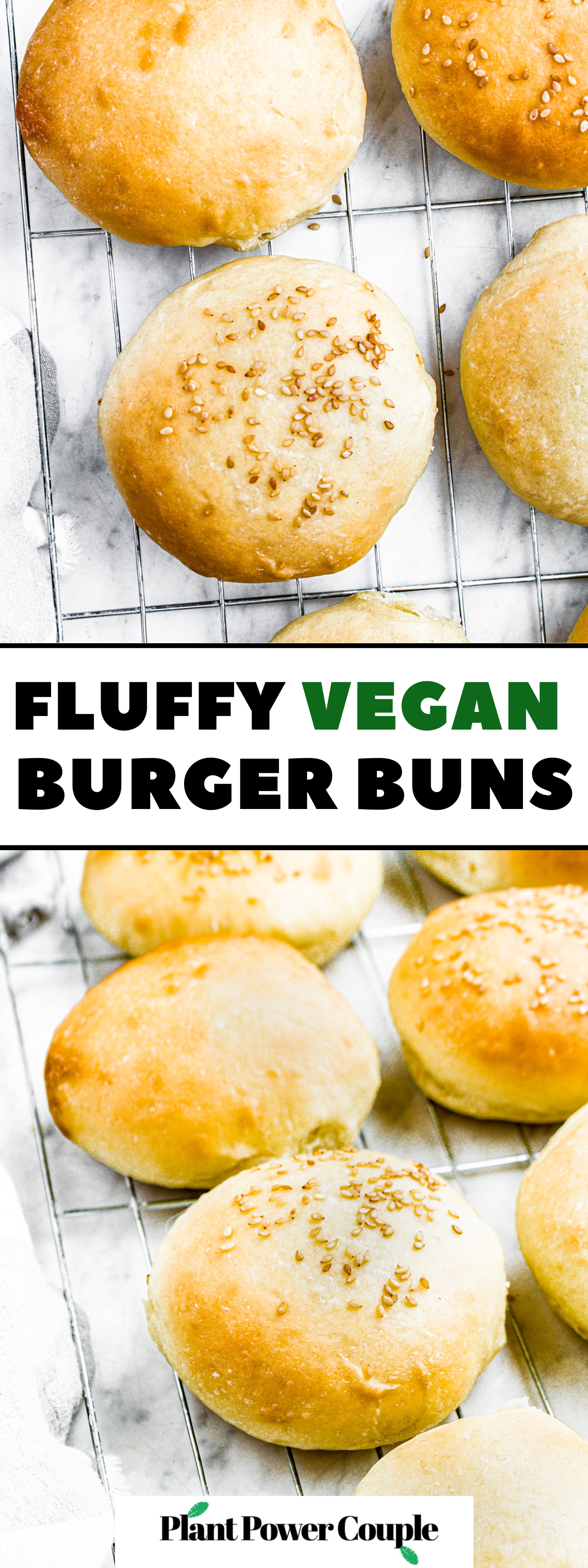 Homemade Vegan Burger Buns (soft + fluffy recipe!)