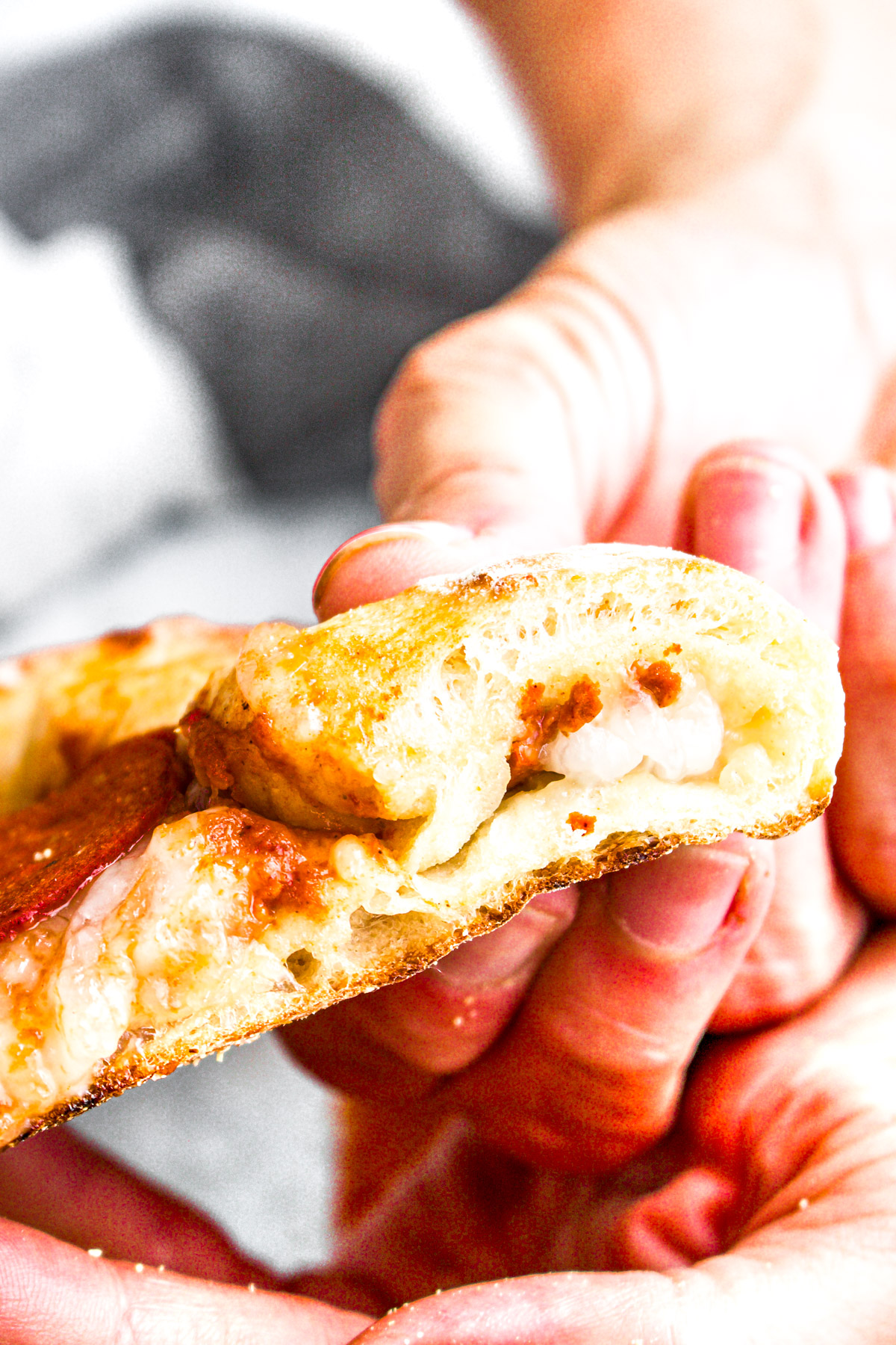 Homemade Vegan Pepperoni Stuffed Crust Pizza Recipe